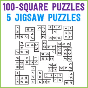 Place Value to 100 Jigsaws 100 Chart Jigsaw Activity - Etsy