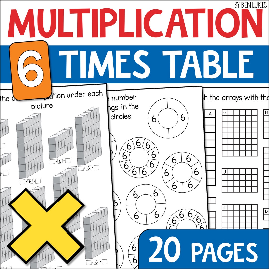 Multiplication Practice Worksheets for 6 Times Table, Printable ...