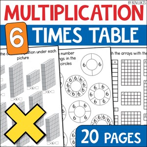 Multiplication Practice Worksheets for 6 Times Table, Printable ...