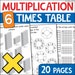 Multiplication Practice Worksheets for 6 Times Table, Printable ...