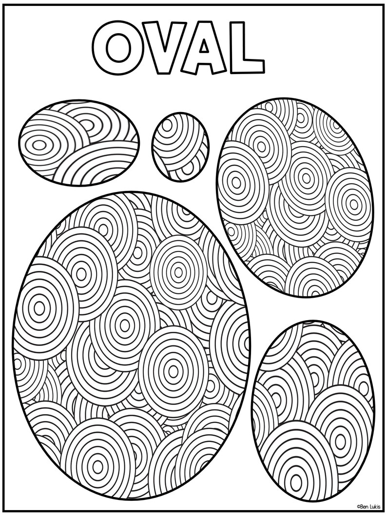 2D Shapes Printable Coloring Pages for Kids, Educational Shapes ...