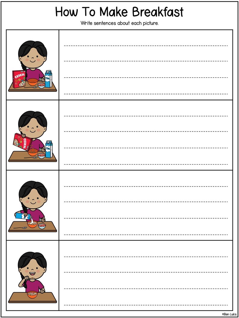 How to Make Breakfast Procedural Writing, Sequencing & Sentence Writing ...