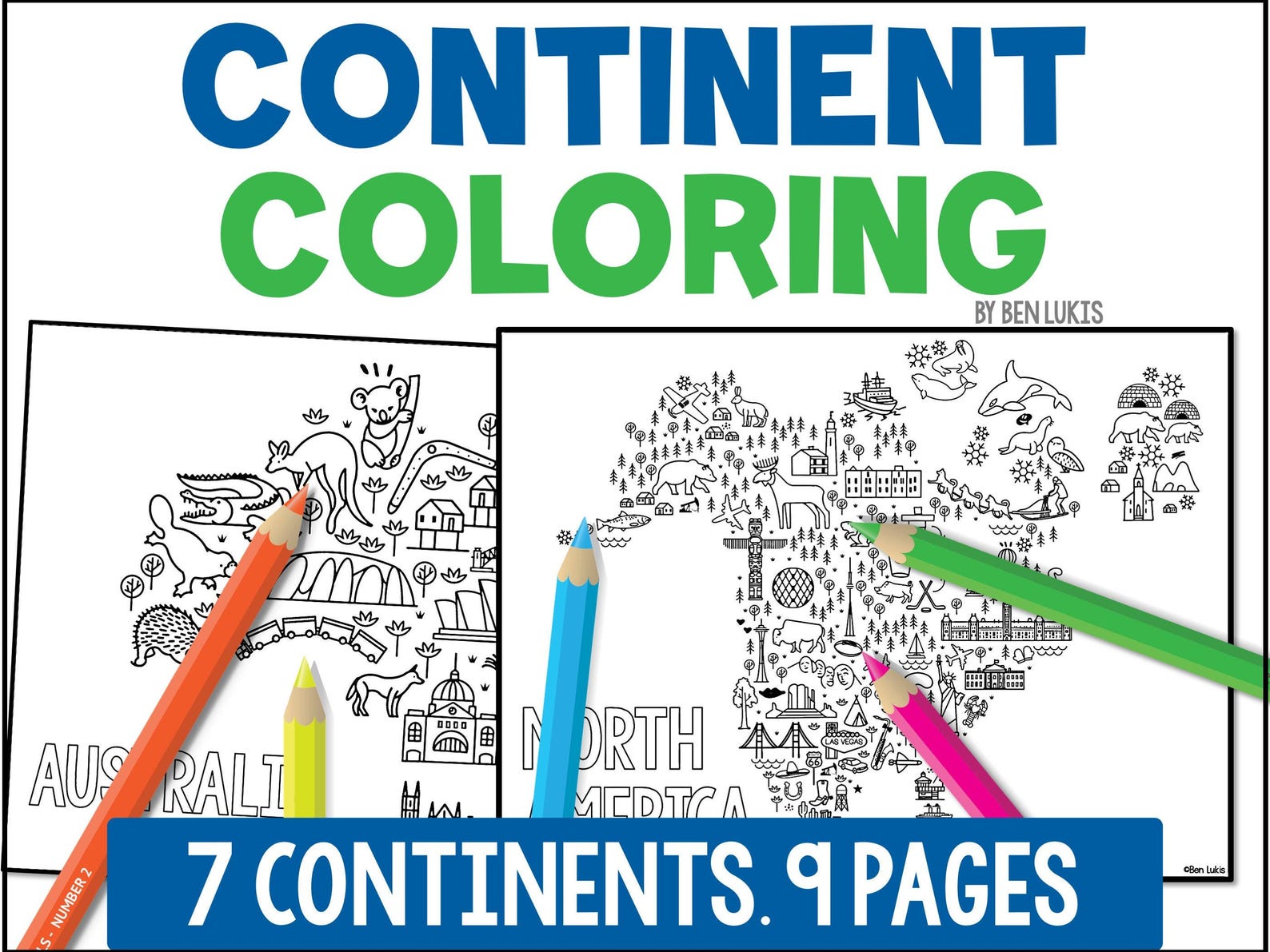 Continent Coloring Pages, Kids Educational World Map Activity ...