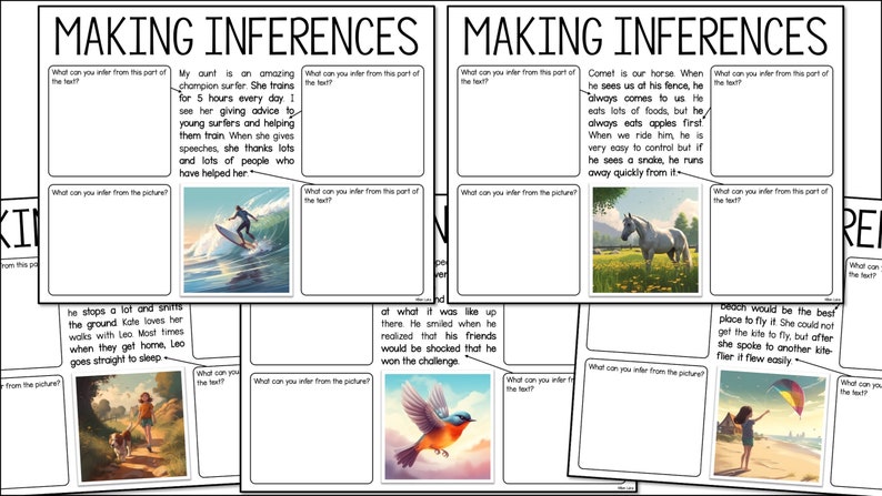 Making Inferences Practice Worksheets for Building (Instant Download ...
