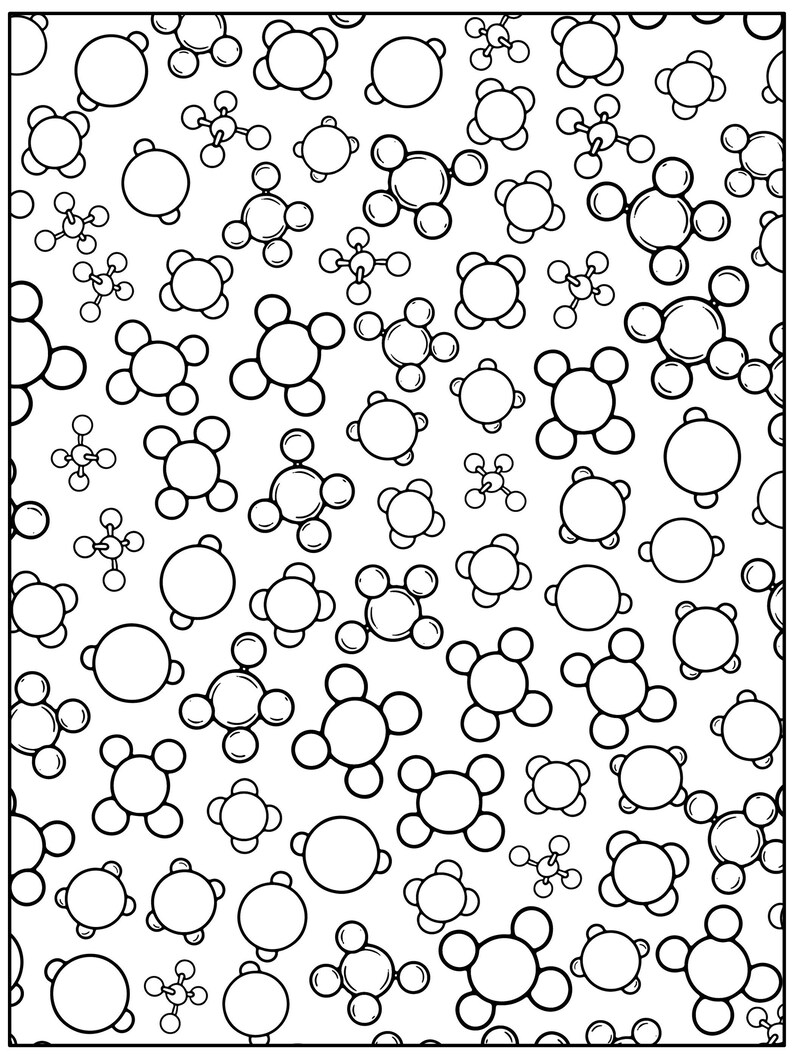 Atoms and Molecules Science Coloring Pages for Kids (printable PDF) - Etsy