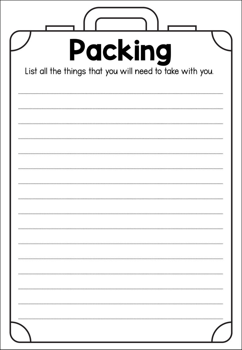 Road Trip Vacation Journal for Kids, Work Packet for Family Trip ...