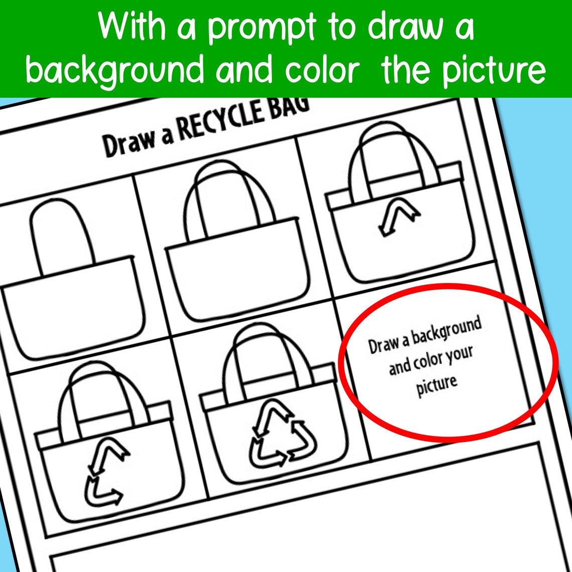 Earth Day Directed Drawings, Reduce Reuse Recycle, How to Draw a Tree ...
