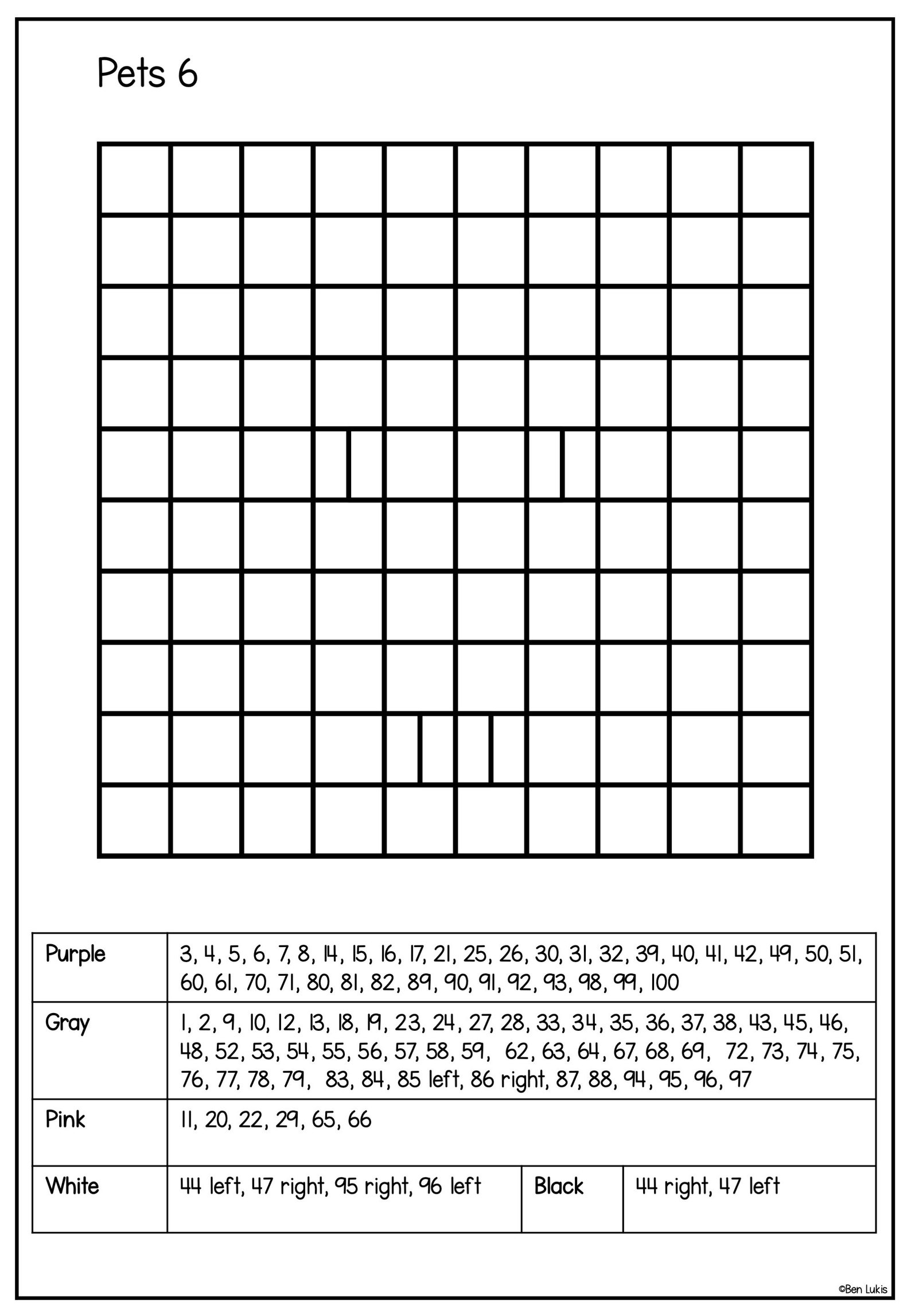 Place Value Mystery Picture Math Worksheets, Place Value Pet Coloring ...