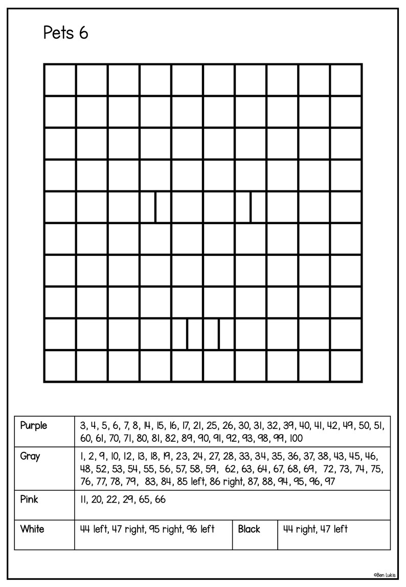 Place Value Mystery Picture Math Worksheets, Place Value Pet Coloring ...