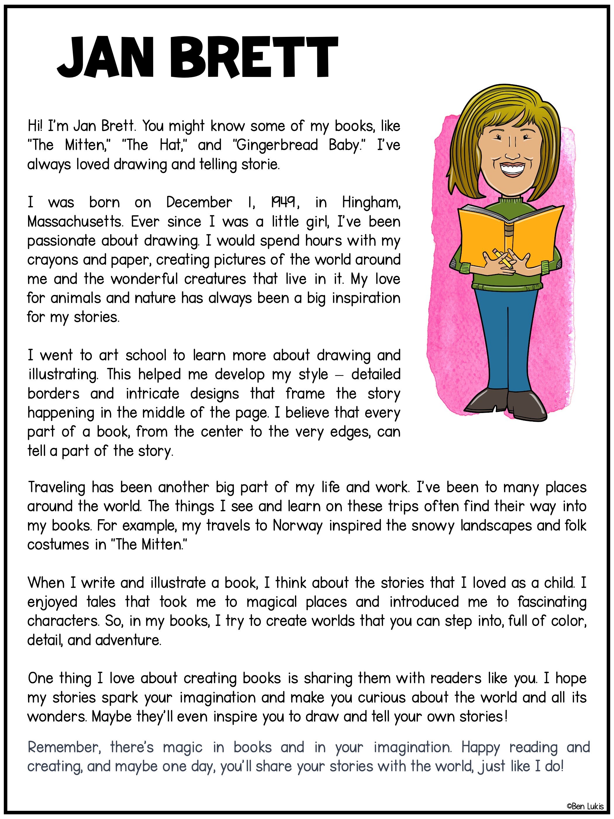 Jan Brett Author Study Unit Worksheets, Jan Brett Teaching Resources ...