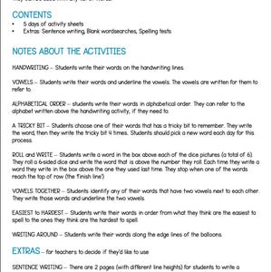 Daily Spelling Practice Activities, Homeschool Worksheets (PDF) - Etsy