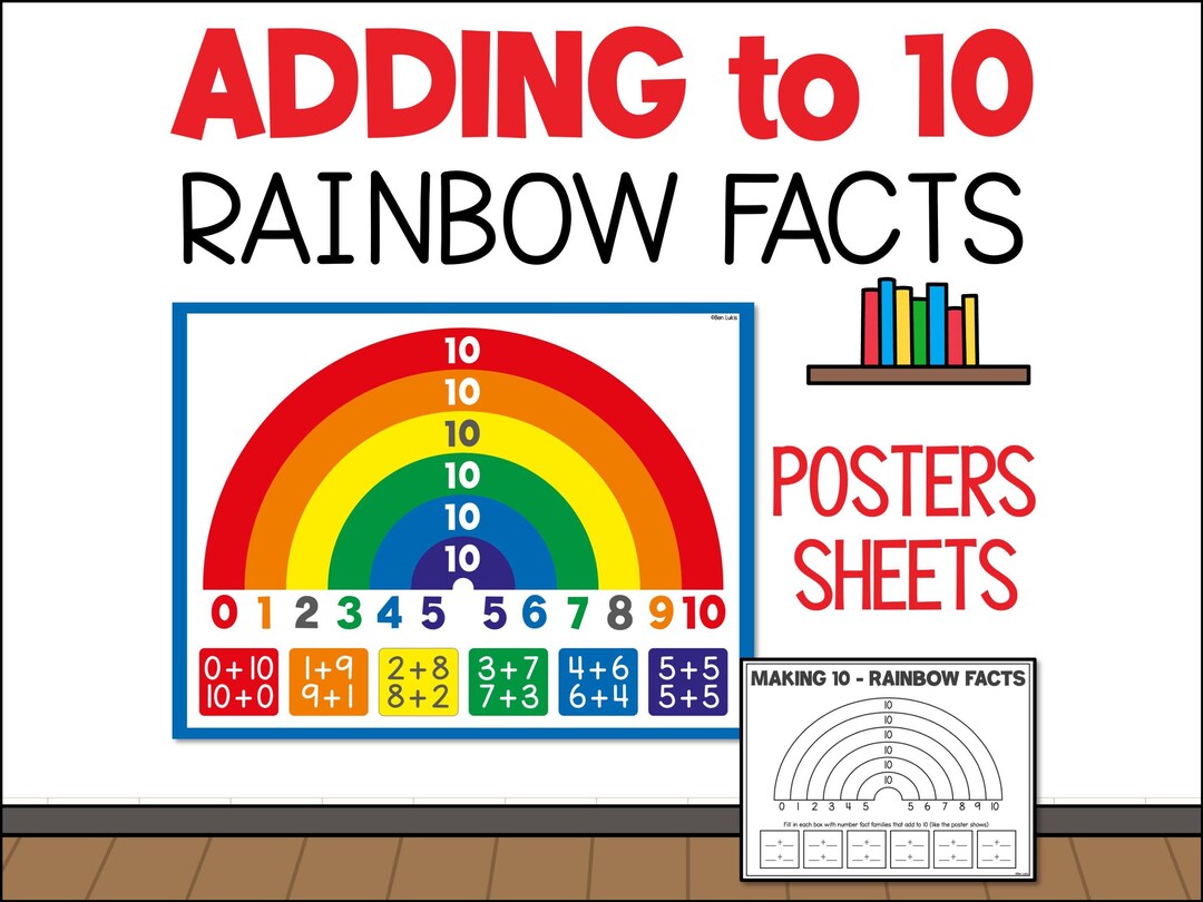 Addition to 10 Number Bonds Printable Poster and Math Fluency Worksheet ...