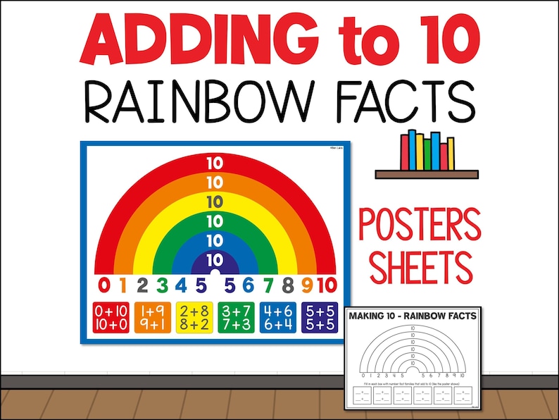 Addition to 10 Number Bonds Printable Poster and Math Fluency Worksheet ...