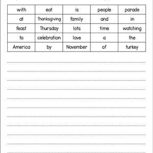 Writing Sentences With Words, Sentence Writing About Holidays ...