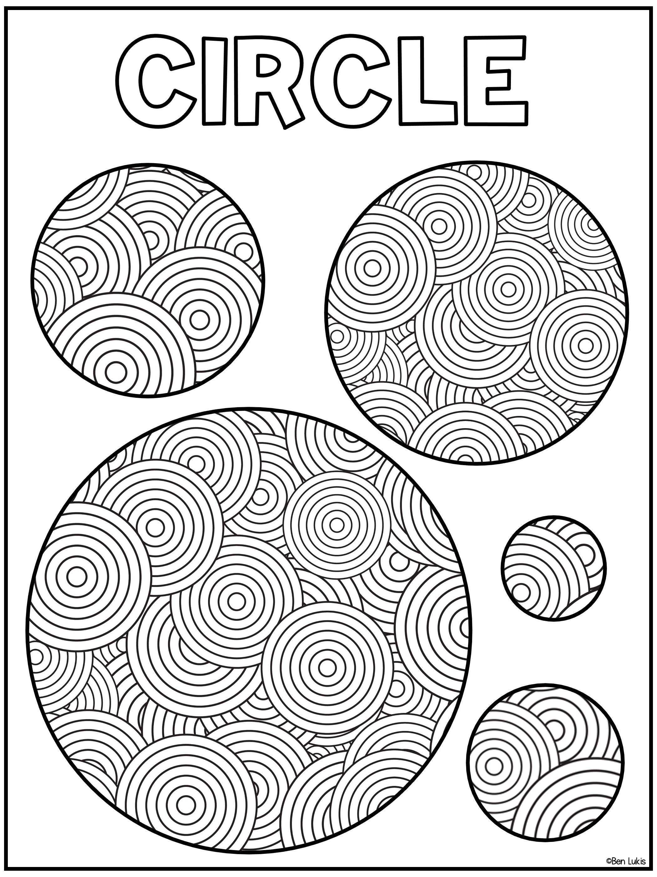 2D Shapes Printable Coloring Pages for Kids, Educational Shapes ...