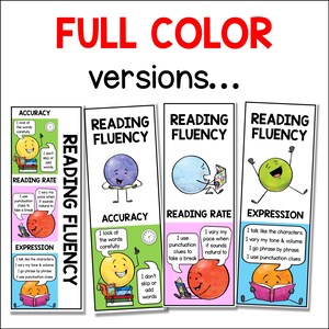 Reading Fluency Bookmarks for Kids, Printable Homeschool & Home Reading ...