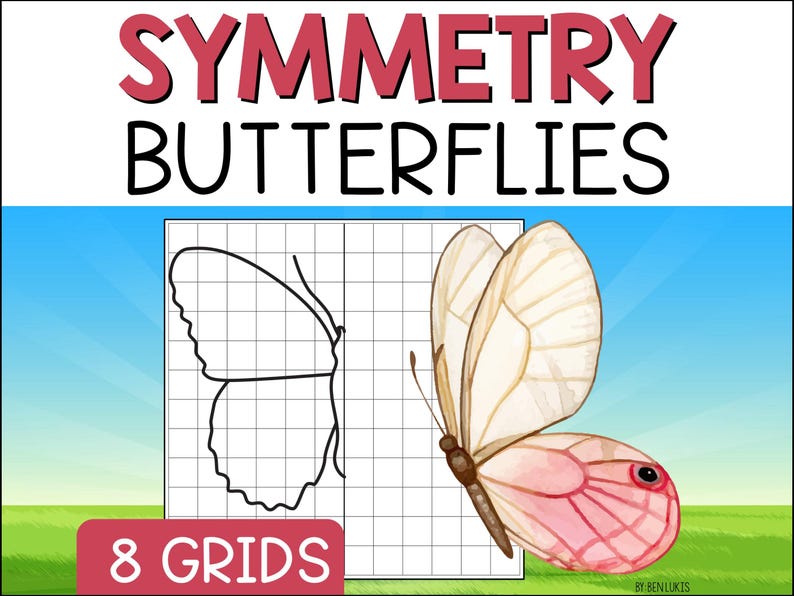 Symmetry Drawing of Butterflies, Art and Math Worksheets, Butterfly ...