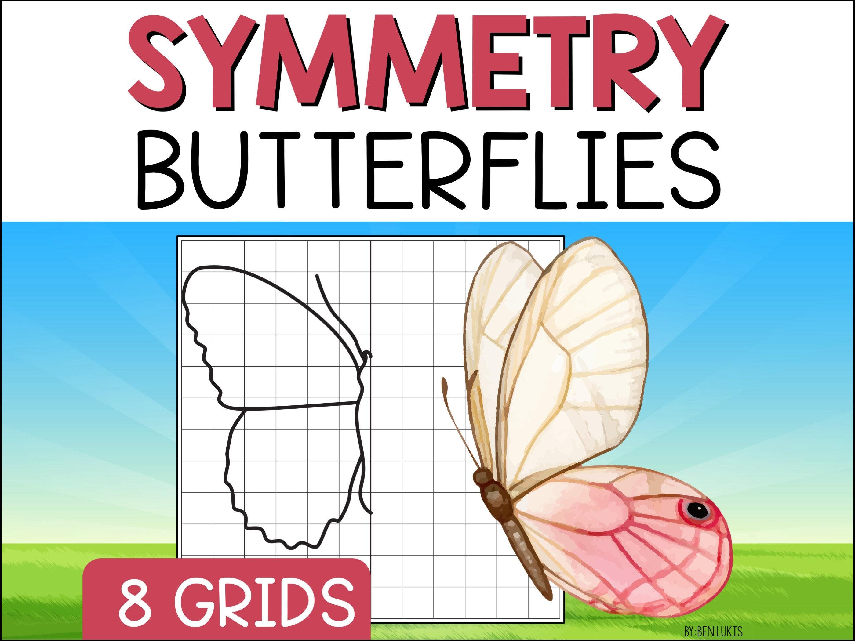 Symmetry Drawing of Butterflies, Art and Math Worksheets, Butterfly ...