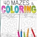 Kids Maze and Coloring Pages, Printable Activity Book, Homeschool ...