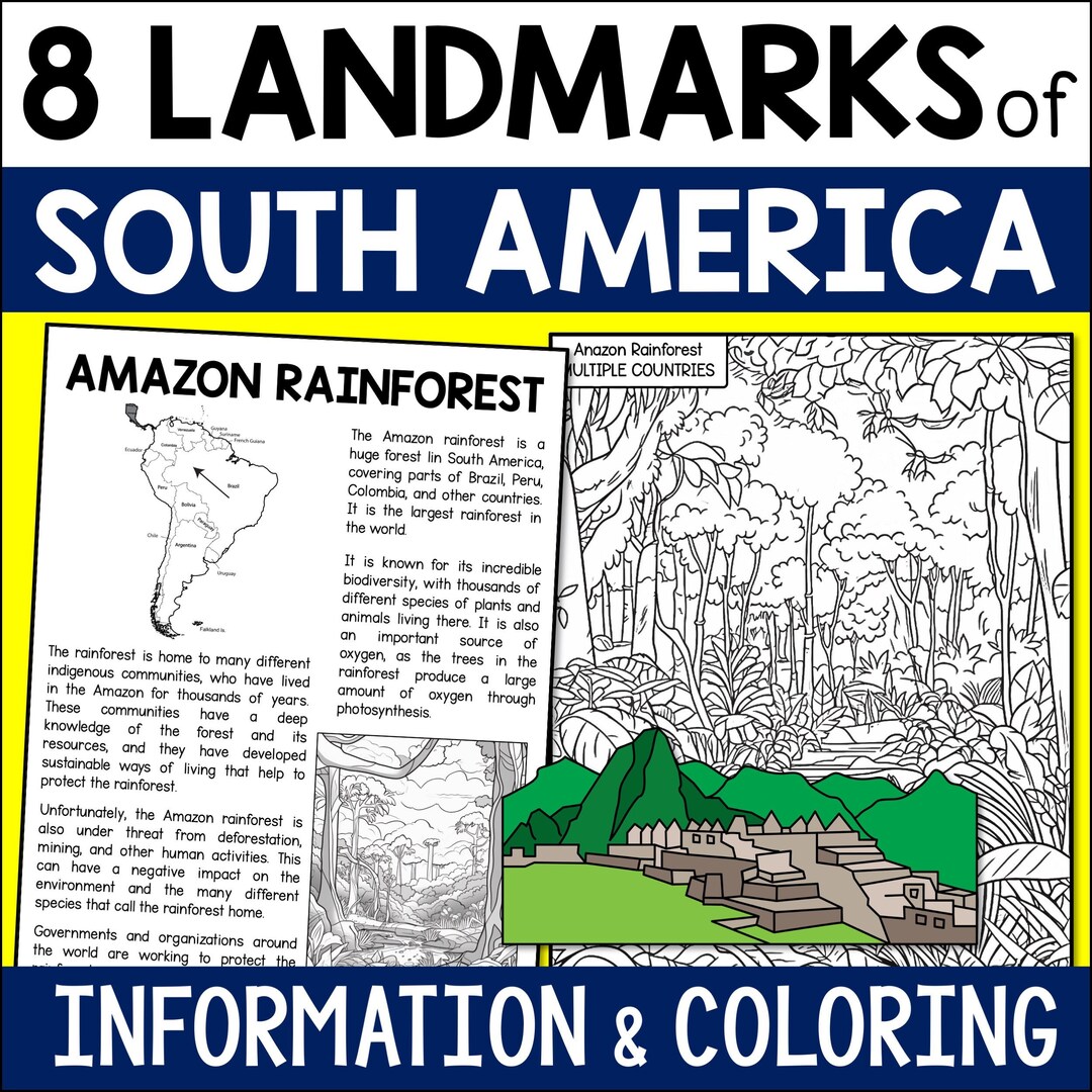 Landmarks of South America Geography Facts Information & - Etsy