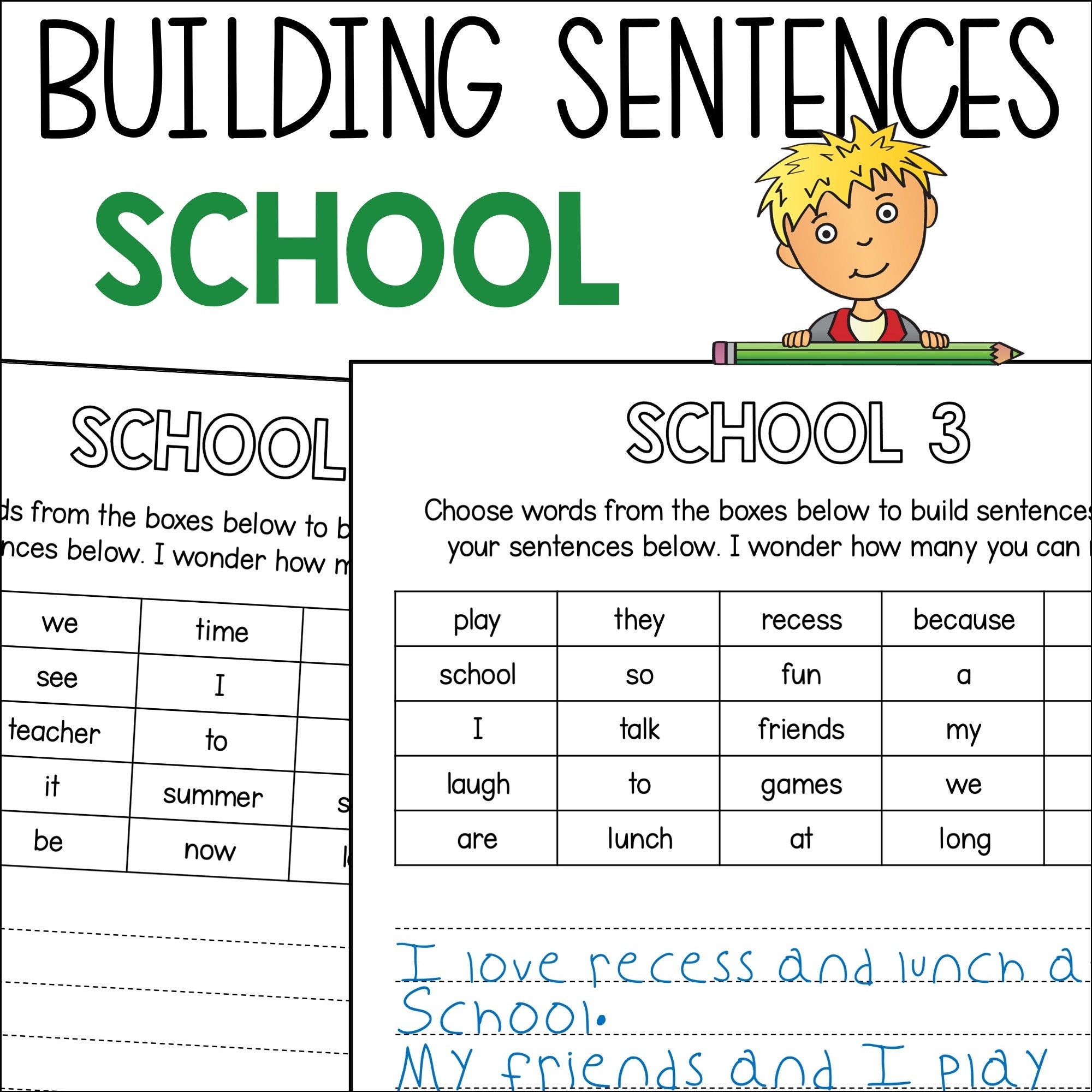 Building Sentences With Sentence Writing Prompts, Writing Sentences ...