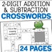 2 Digit Addition and Subtraction Math Puzzles, Math Crosswords to ...
