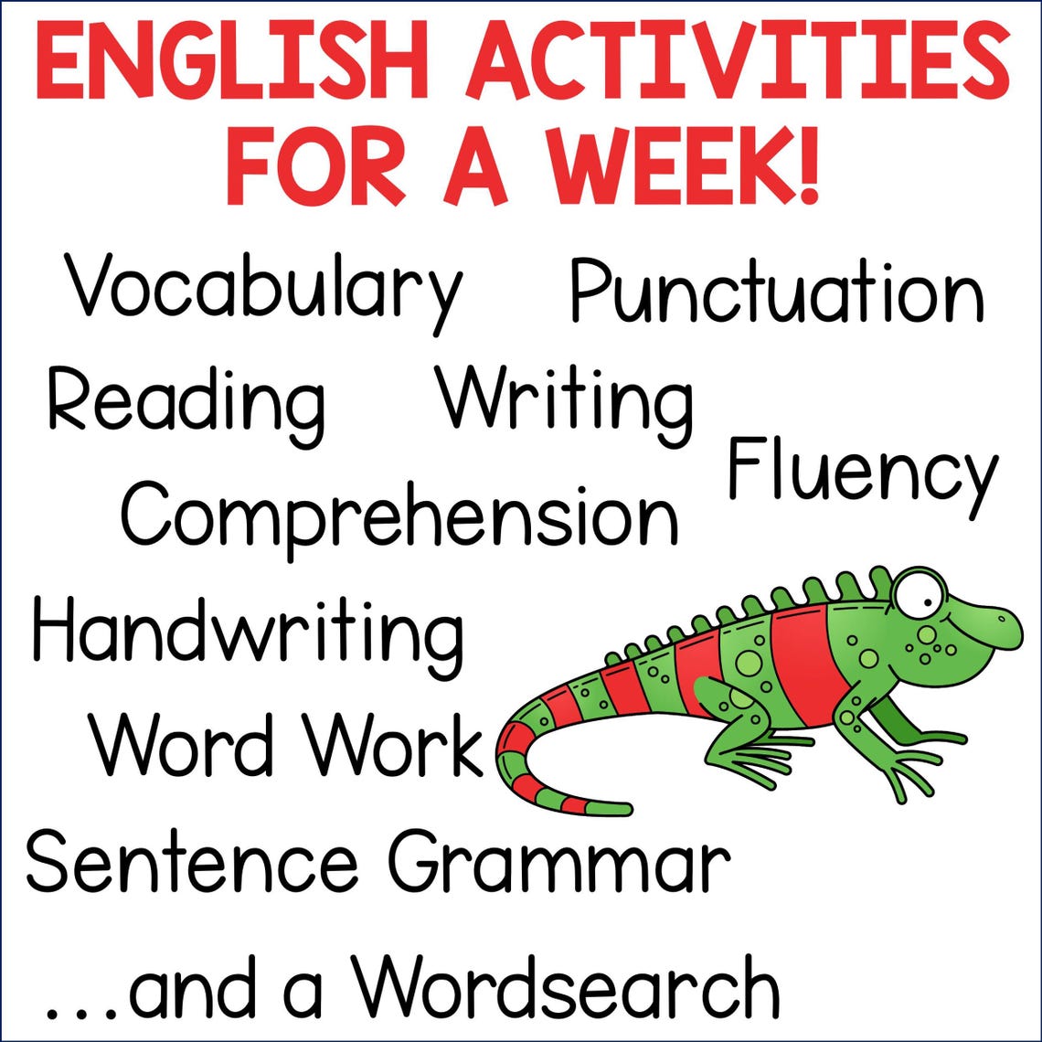 Reptile Literacy Activities for a Week About a Reptiles Information ...