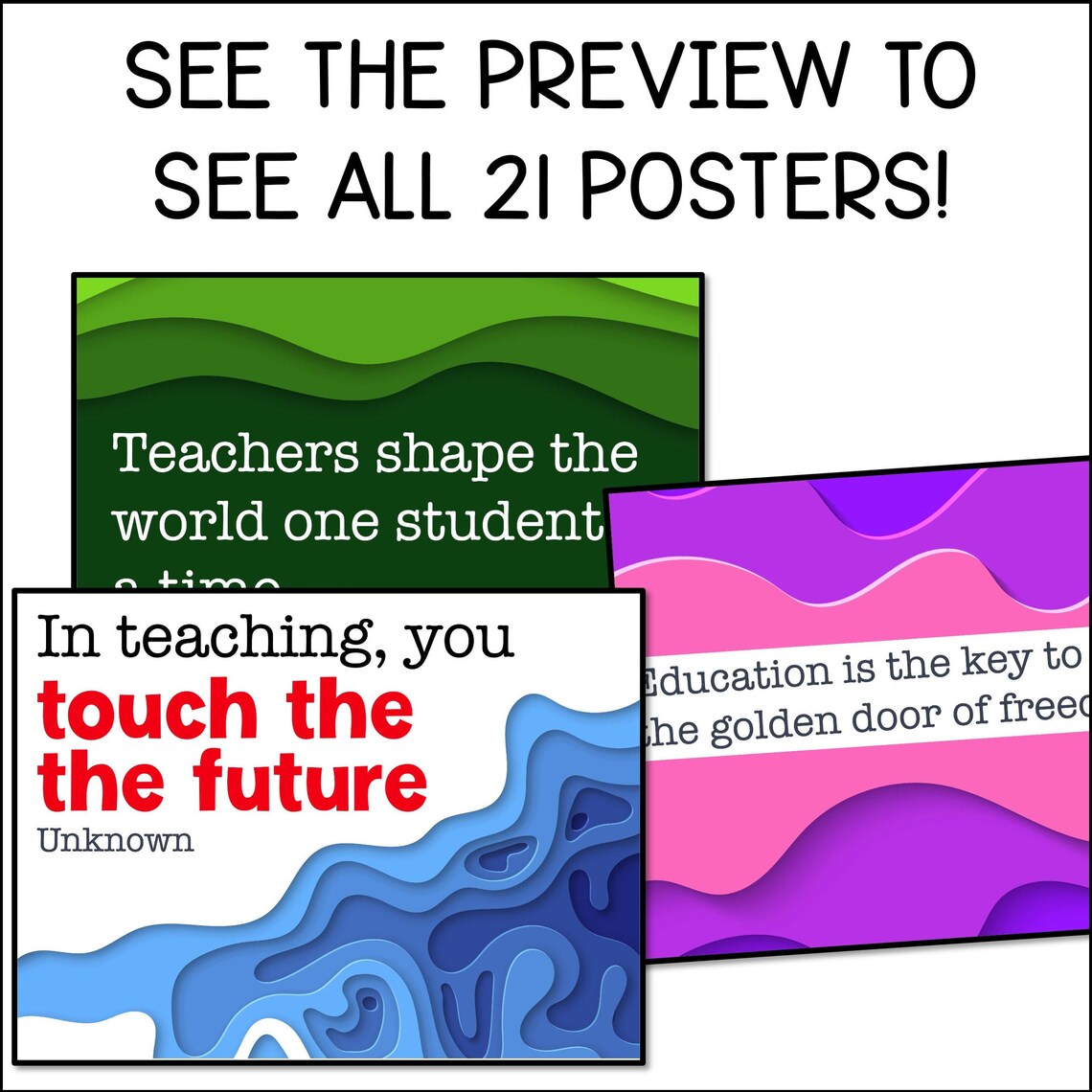 Motivational Quote Posters for Teachers, Staff Morale Boosters ...