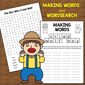 The Boy Who Cried Wolf, Aesop's Fables ELA Homeschool Activities for A ...