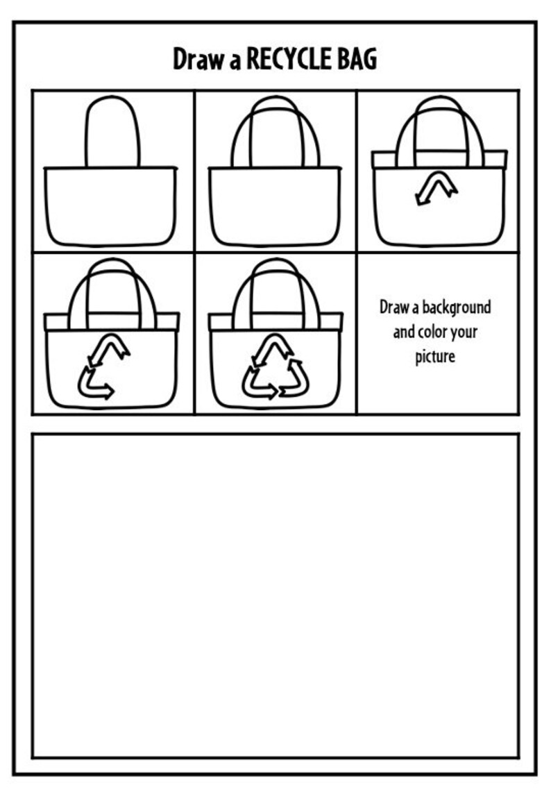 Earth Day Directed Drawings, Reduce Reuse Recycle, How to Draw a Tree ...