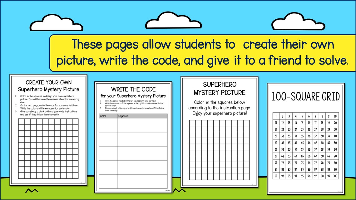 Place Value to 100 and Superhero Picture Math Worksheets, Place Value ...