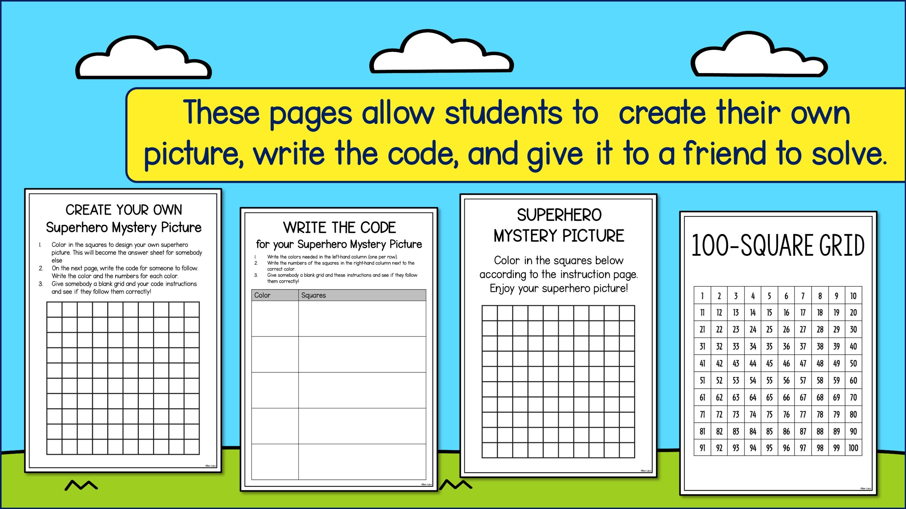 Place Value to 100 and Superhero Picture Math Worksheets, Place Value ...