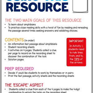 Educational Amphibians Escape Room Game, Printable Kids Activity ...