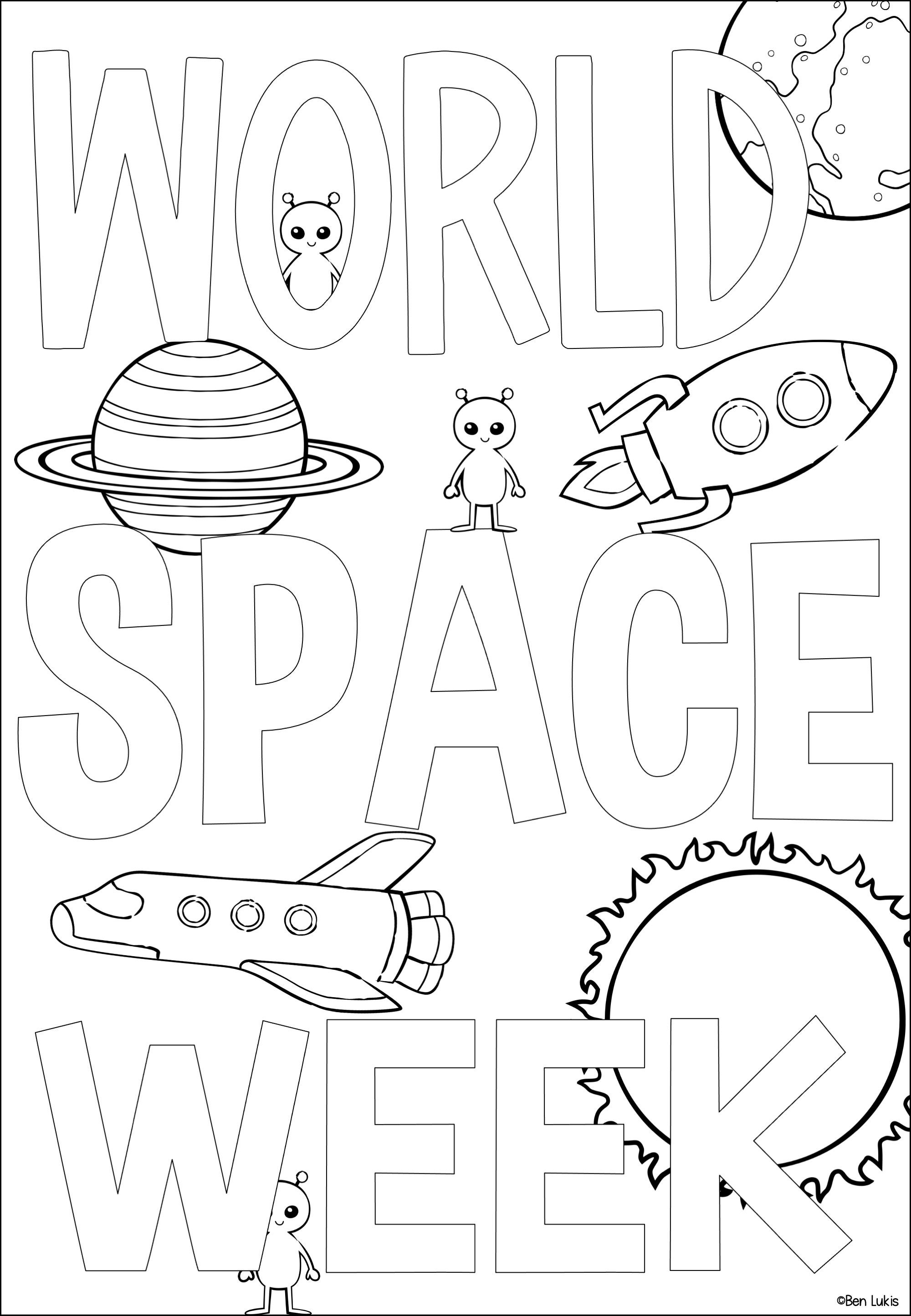 World Space Week Coloring Pages, Printable Kids Activity, Educational ...