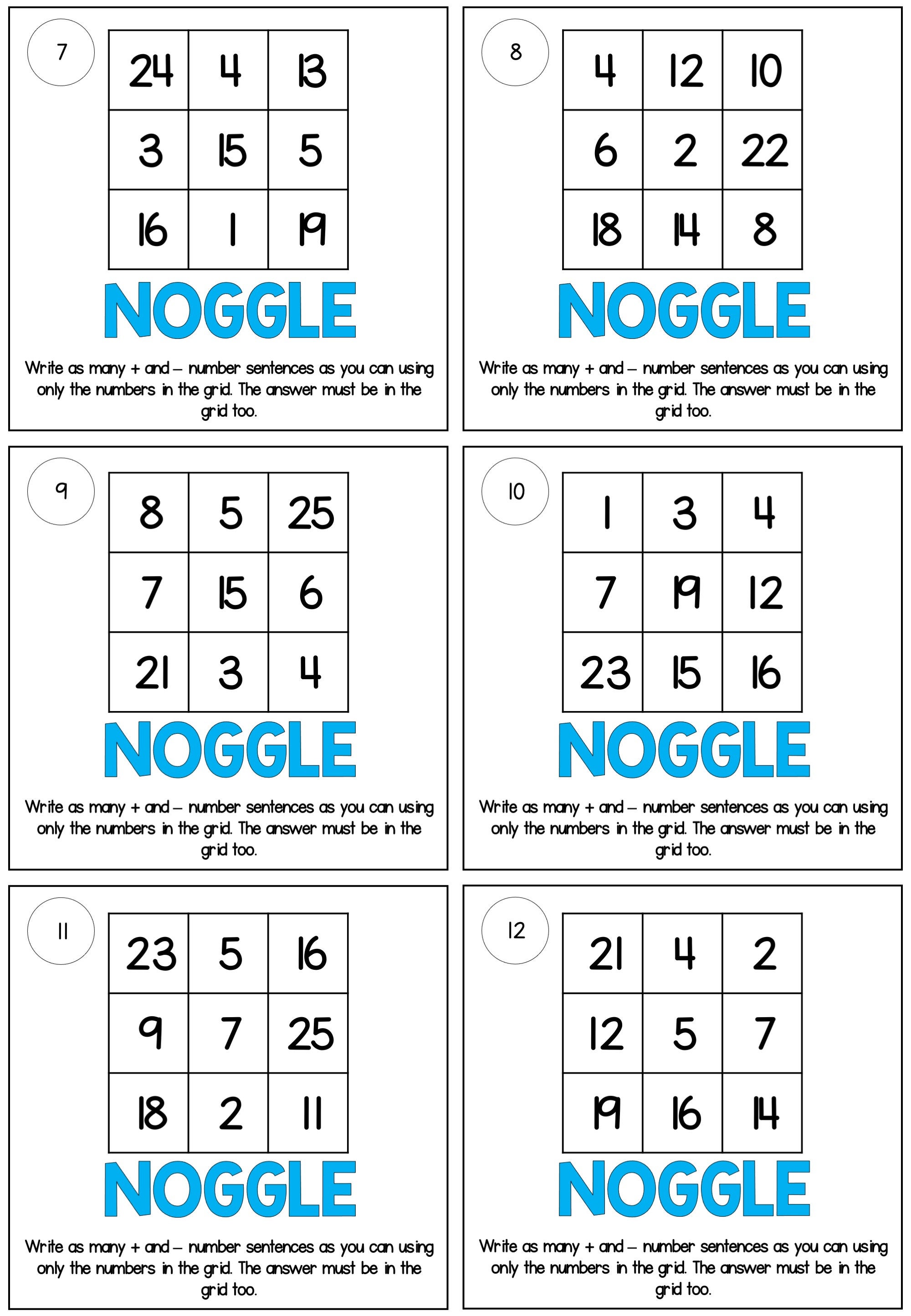 Number Puzzle Task Cards, Addition and Subtraction Brain Teasers, Fun ...