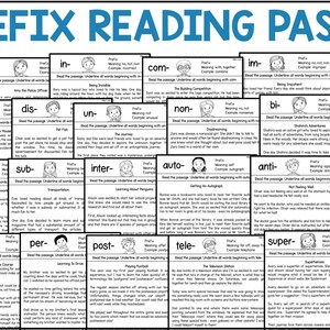Prefix and Suffix Morphology Reading Passages for Kids Learning About ...