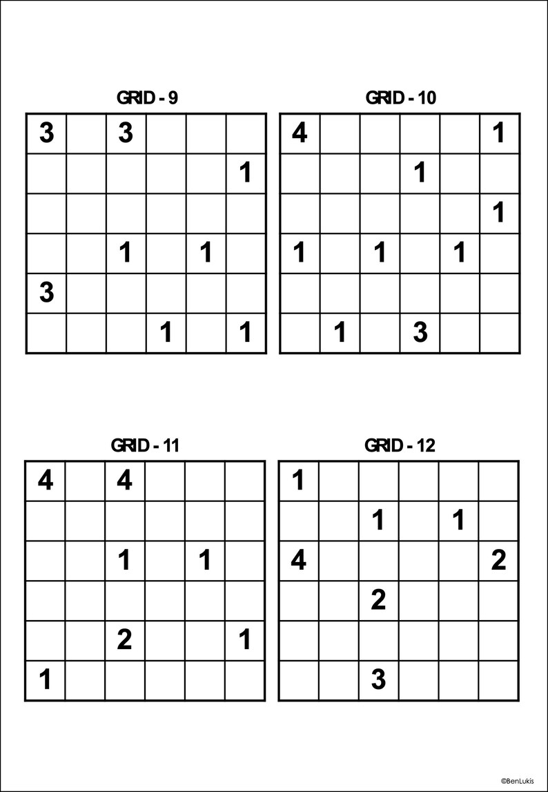 Nurikabe Logic Puzzles Digital Download, 60 Challenges Brain Teasers ...