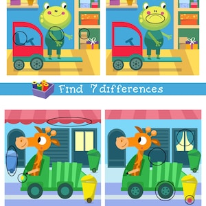Spot the Difference Printable Activities, 30 Puzzles, Kids Challenge ...