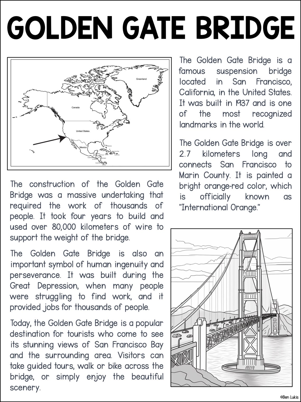 Landmarks of North America, Geography Facts Information & Coloring ...
