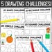 Shape Art Drawing Challenge & Coloring Pages for Kids, 2D Shapes ...