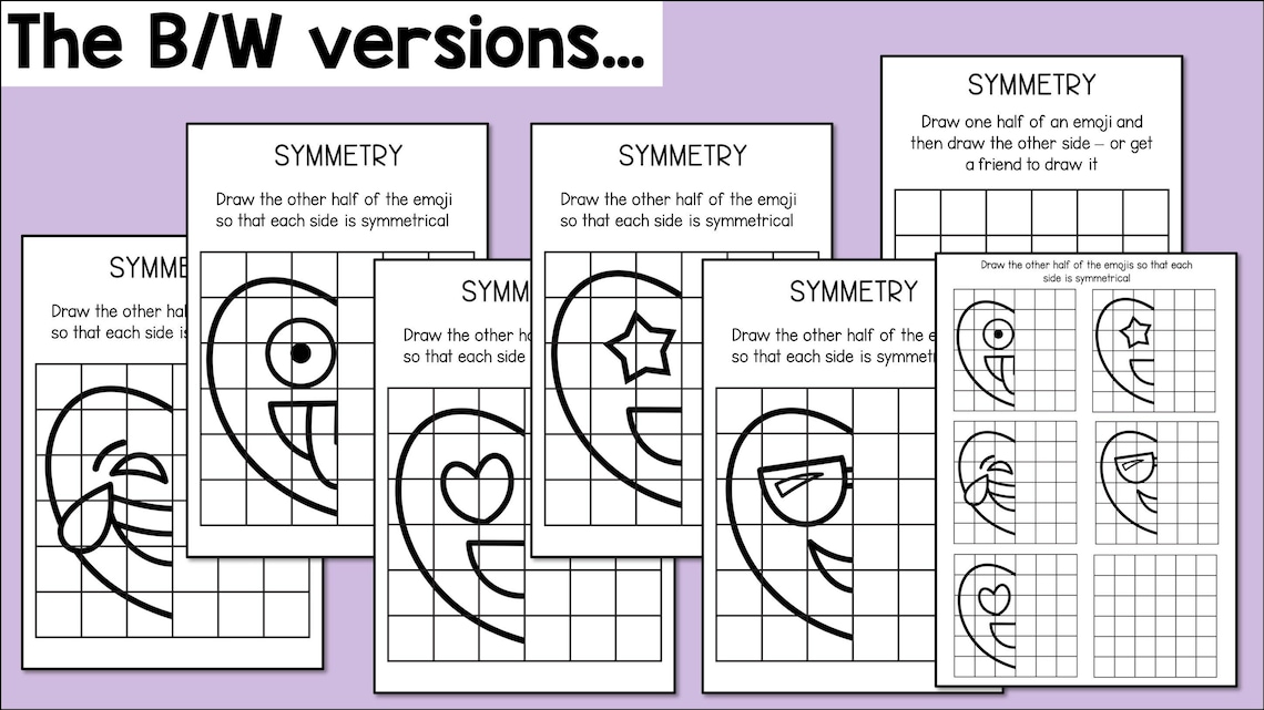 Symmetry Art and Math Worksheets, Valentines Day Activities for ...