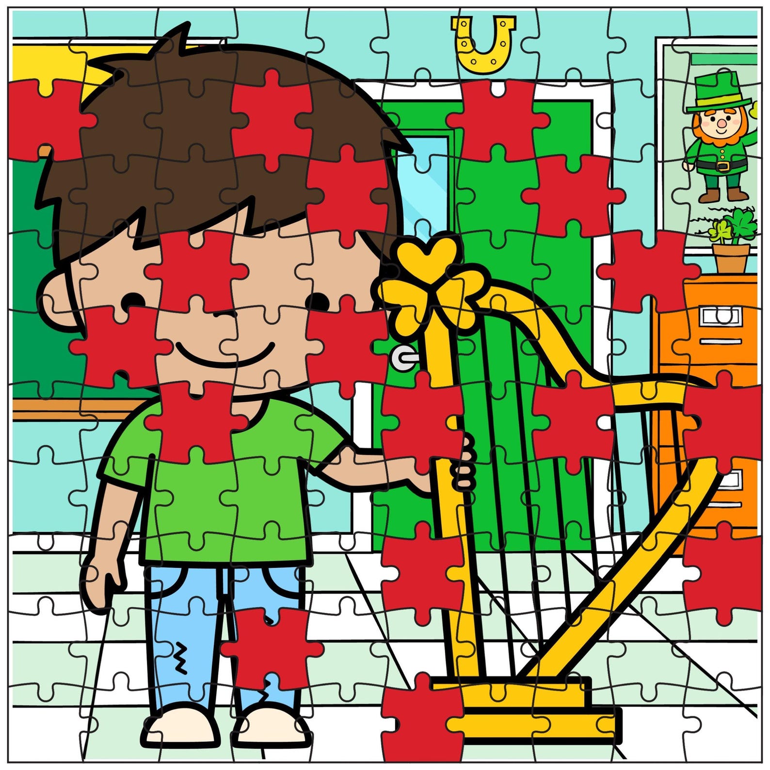 St Patricks Day Mystery Picture Reveal Puzzles for Kids, Images to ...