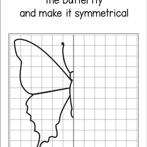 Symmetry Drawing of Butterflies, Art and Math Worksheets, Butterfly ...