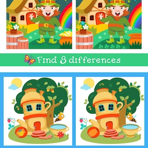 Spot the Difference Printable Activities, 30 Puzzles, Kids Challenge ...