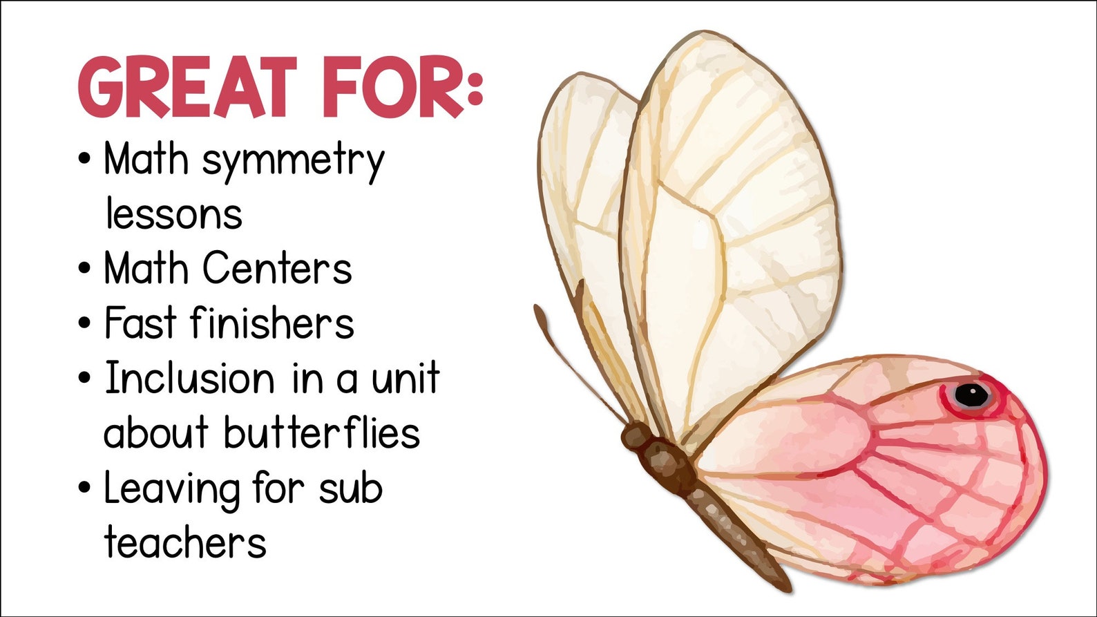 Symmetry Drawing of Butterflies, Art and Math Worksheets, Butterfly ...