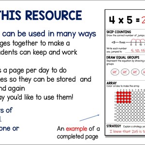 4 Times Table Multiplication Equation of the Day Practice Worksheets ...