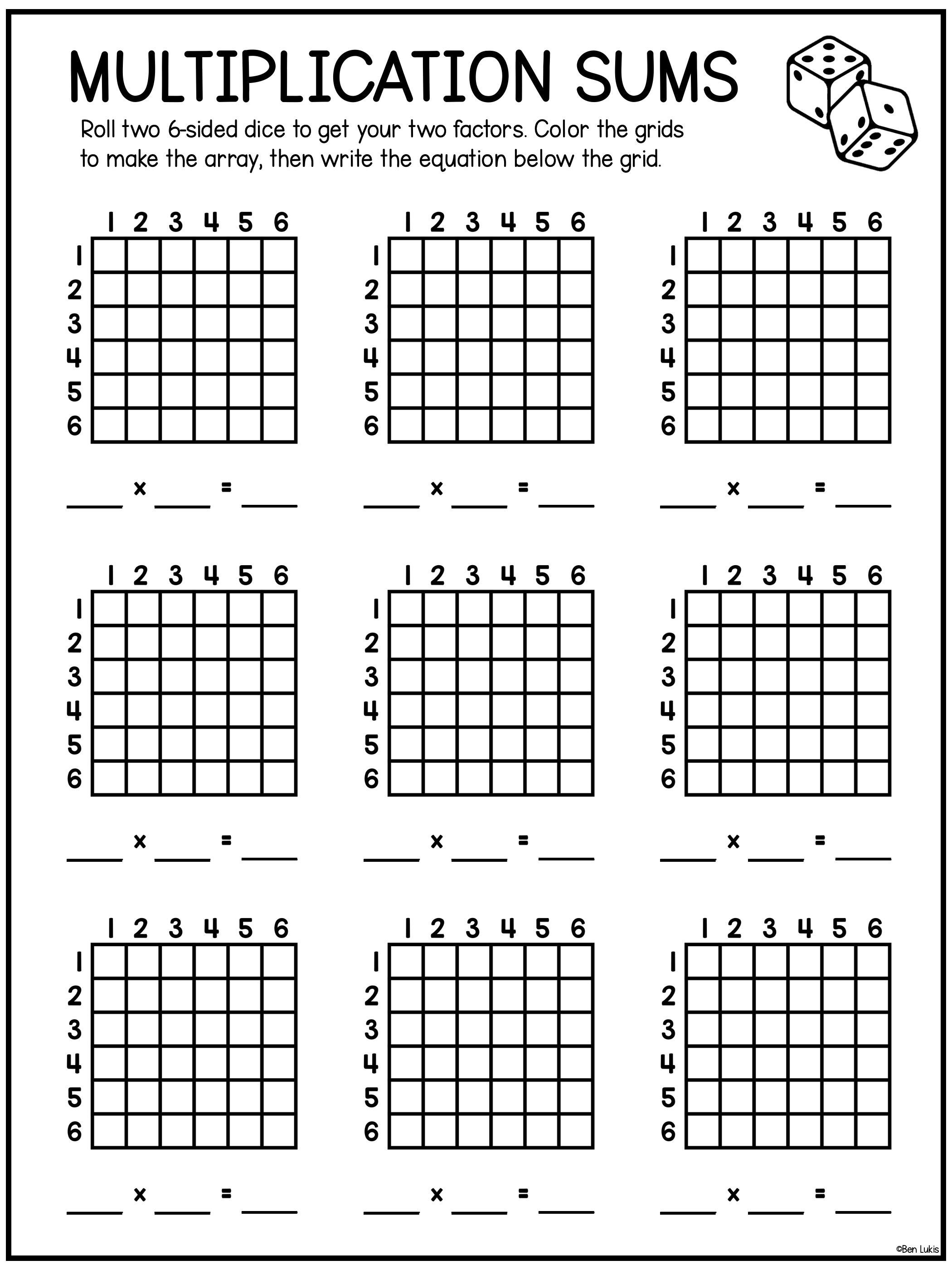 Multiplication Worksheets Math Practice Sheets for Kids, Multiplication ...