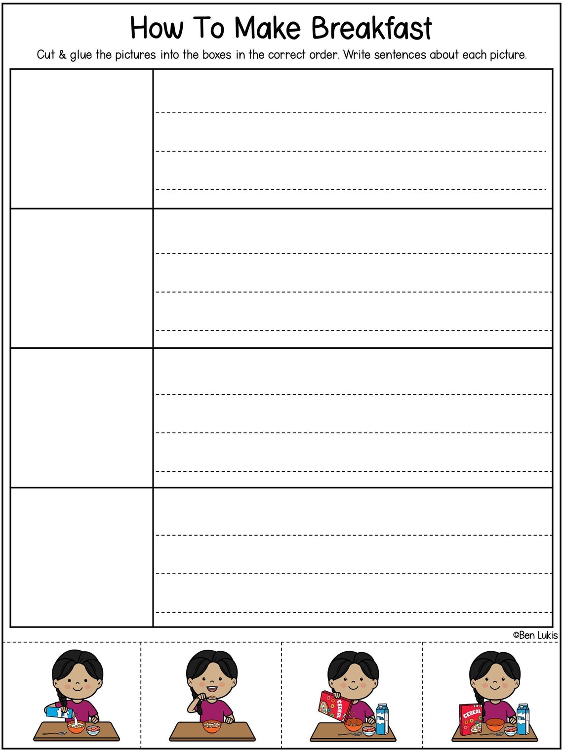 How to Make Breakfast Procedural Writing, Sequencing & Sentence Writing ...