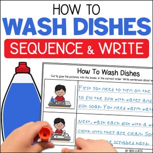 How to Wash Dishes Procedural Writing Sequencing & Sentence - Etsy