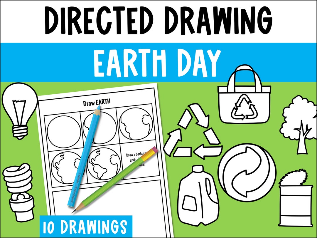 Earth Day Directed Drawings, Reduce Reuse Recycle, How to Draw a Tree ...